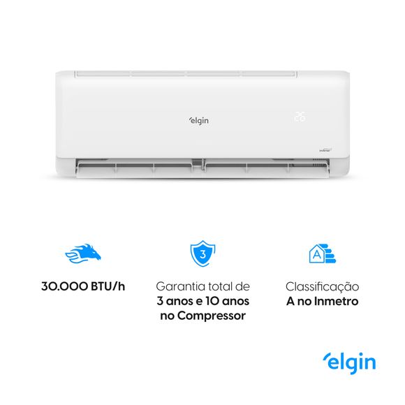 Ar Condicionado Split Hi-Wall Elgin Eco Inverter II 30.000 Btu/h Frio ...