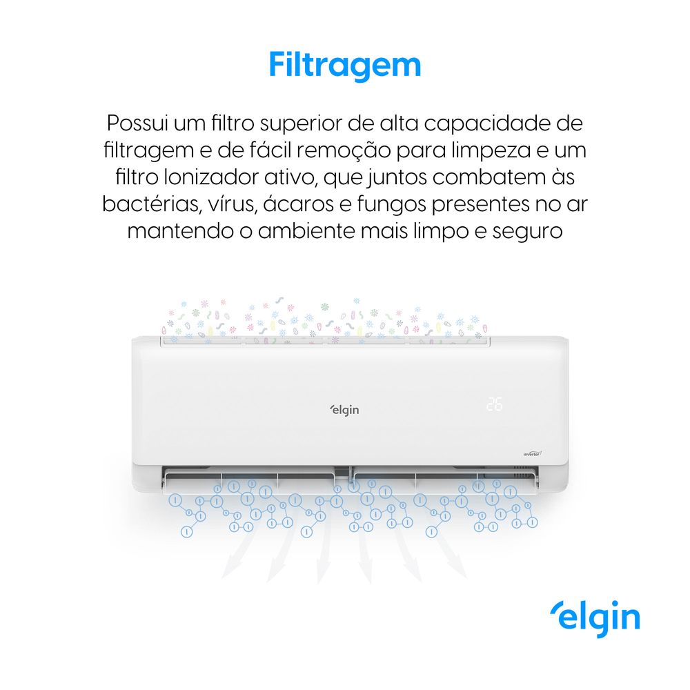 Ar Condicionado Split Hi-Wall Elgin Eco Inverter II 30.000 Btu/h Frio ...